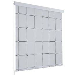 vidaXL - Duschrollo 80x240 cm Quadratmuster