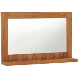 vidaXL - Wandspiegel mit Regal 60×12×40 cm Teak Massivholz