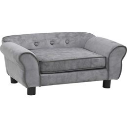 vidaXL - Hundesofa Grau 72x45x30 cm Plüsch 364742