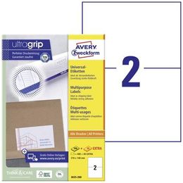 Avery-Zweckform 3655-200 Universal-Etiketten 210 x 148 mm Papier Weiß 440 St. Permanent haftend Tintenstrahldrucker, Laserdrucker, Kopierer