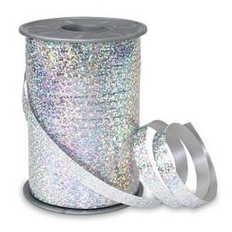 PRÄSENT PRÄSENT Geschenkband HOLLY Holographic silber 10 mm x 200 m