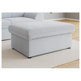 Hocker DOMO collection "Topper", blau (pastellblau), B:93cm H:40cm T:69cm, Hocker, Polsterhocker, mit Wellenunterfederung, auf Kunststoffgleitern