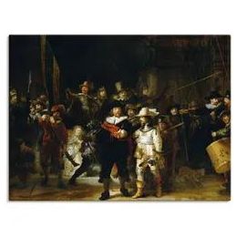 Wandbild Artland "Die Nachtwache. 1642", braun, B:120cm H:90cm, Canvas, Leinwand, Bilder, als Leinwandbild, Poster in verschied. Größen