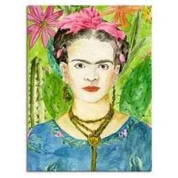 Wandbild Artland "Frida Kahlo II", bunt, B:90cm H:120cm, Bilder, als Alubild, Outdoorbild, Leinwandbild, Poster, Wandaufkleber