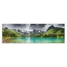 Küchenrückwand Artland "Bergsee", grün, B:180cm H:55cm, Aluminium, Spritzschutzwände, Alu Spritzschutz mit Klebeband, einfache Montage