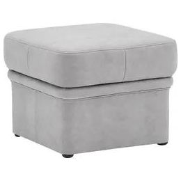 Hocker VILLA BECK "Lugano" Gr. B/H: 58cm x 45,5cm, Microfaser, silberfarben (32 silber) Fußhocker Polsterhocker mit aufklappbarer Sitzfläche, Sitzhöhe 46 cm