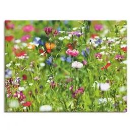 Wandbild Artland "Blumenwiese I", grün, B:120cm H:90cm, Canvas, Leinwand, Bilder, als Leinwandbild, Poster in verschied. Größen