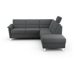 Sit & More Ecksofa SIT & MORE "Palmera L-Form", grau (anthrazit), B:236cm H:89cm T:212cm, 100% Polyester, Sofas, Federkern, wahlweise mit Bettfunktion und mit/ohne Stauraum