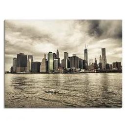 Wandbild Artland "Lower Manhattan Skyline", beige (natur), B:120cm H:90cm, Canvas, Leinwand, Bilder, als Leinwandbild, Poster in verschied. Größen