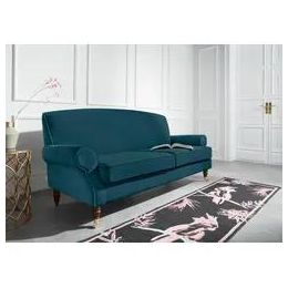 Guido Maria Kretschmer Home & Living 3-Sitzer GUIDO MARIA KRETSCHMER HOME & LIVING "Rennes", blau (petrol), B:200cm H:90cm T:93cm, Samtoptik ( 100% Polyester), Baumwollmix (50% Baumwolle, 50% Polyester), Sofas, in Samtoptik oder Baumwoll-Mix