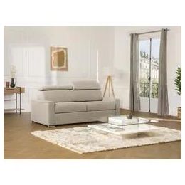 Schlafsofa 4-Sitzer - Liegefläche mit Lattenrost: 160 cm - Matratzenhöhe: 18 cm - Stoff - Beige - VIZIR