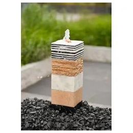 Gartenbrunnen Ubbink "TAMPA II", beige (natur), Polyresin, Wasserspiele, inkl. LED-Beleuchtung