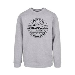 F4NT4STIC Sweatshirt 'Milk and Cookie Bakery Retro Christmas Sign' Herren Gr&ouml;&szlig;e S grau / schwarz