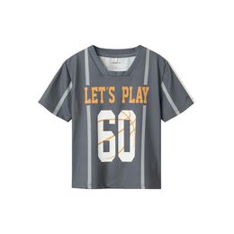 name it T-Shirt 'NMMTEKLAN' Jungen Gr&ouml;&szlig;e 92 grau / dunkelgrau / orange / wei&szlig;