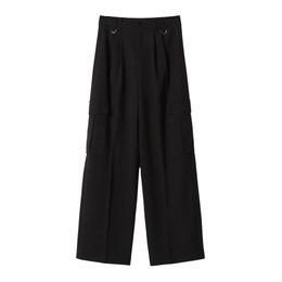 Bershka Pleat-Front Pants female Black size 40