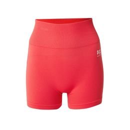 P.E Nation Sportshorts 'RESTORE SEAMLESS 2.5' Damen Gr&ouml;&szlig;e S orangerot / wei&szlig;