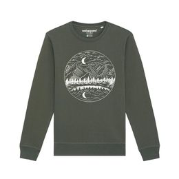 Watapparel Sweatshirt ' Mountains by night ' male Green size M