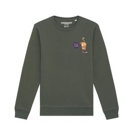 Watapparel Sweatshirt 'Funny Cat' female Green size S