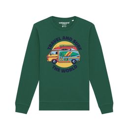 Watapparel Sweatshirt 'Travel and surf' Herren Gr&ouml;&szlig;e XXL dunkelgr&uuml;n / mischfarben