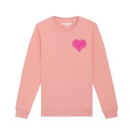 Watapparel Sweatshirt 'Pink Heart' male Orange size XS