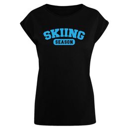 F4NT4STIC T-Shirt 'Skiing Season Winter Sport' Damen Gr&ouml;&szlig;e L azur / schwarz