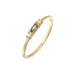 Elli Premium Ring Damen Gr&ouml;&szlig;e 54 gold / gr&uuml;n