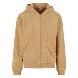 Urban Classics Zip-Up Hoodie male Beige size 5XL