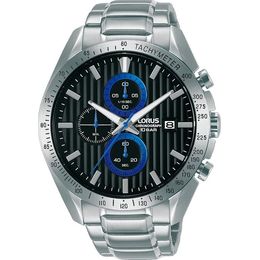 Chronograph Lorus "RM305HX9", silber (silberfarben), Armbanduhren, Herren, Armbanduhr, Quarzuhr, Herrenuhr, Stoppfunktion, Datum