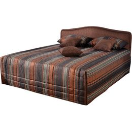 Polsterbett, braun, B:110cm L:210cm, Bezug Bett: Jacquard-Webstoff (100% Polyester);Bonnell-Federkernmatratze: Mischgewebe (51% Polyprophlen, 39% Polyester, 10% Baumwolle);Kaltschaummatratze: Frottee (100% Polyester), Bezug abnehm- und waschbar bis 60C;Tagesdecke: Jacquard-Webstoff (100% Polyester), Westfalia Schlafkomfort, Betten, H2 wählbar zwischen Kaltschaum oder Bonnell-Federkernmatratze