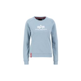 Sweater Alpha Industries "Alpha Industries Women - Sweatshirts New Basic Sweater Women" Gr. L, bunt (graublau), Damen, Obermaterial: 80% Baumwolle, 20% Polyester, Sweatshirts