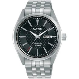 Automatikuhr Lorus "Classic", silber (silberfarben, schwarz), Armbanduhren, Herren, Armbanduhr, Herrenuhr, Mechanische Uhr, Edelstahlarmband, analog, Tag