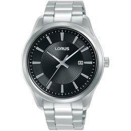 Quarzuhr Lorus "Classic", silber (silberfarben, schwarz), Armbanduhren, Herren, Armbanduhr, Herrenuhr, Edelstahlarmband, analog, Tag