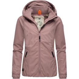 Outdoorjacke Ragwear "Dizzie", Damen, Gr. M (38), lila (mauve), Außenmaterial: 100% Polyester, Innenfutter: 100% Polyester, casual, regular fit hüftbedeckend, Langarm Ärmel ohne Ärmelschlitz Rippstrickbündchen, Jacken, Wasserdichte Übergangsjacke mit großer Kapuze