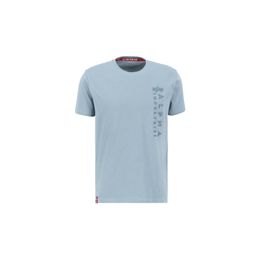 T-Shirt Alpha Industries "Alpha Industries Men - T-Shirts Embroidery T" Gr. L, bunt (graublau), Herren, Shell: 100% Cotton, Shirts