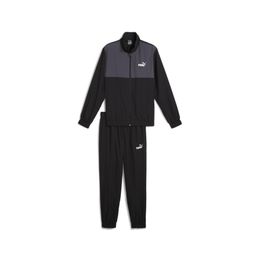 Jogginganzug Puma "WOVEN COLORBLOCK SUIT CL" Gr. L, schwarz (Puma schwarz), Herren, Obermaterial: 100% Polyester, colorblocking, Sportanzüge