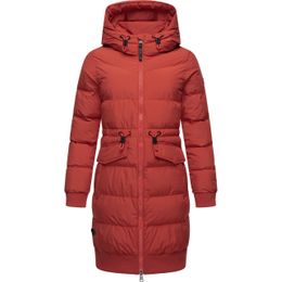 Steppmantel Ragwear "Briosh" Gr. M (38), rot, Damen, Obermaterial: 100% Polyester, Futter: 100% Polyester, Wattierung: 100% Polyester, Mäntel, Wasserdichter Damen Wintermantel mit Kapuze