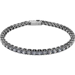 Tennisarmband Swarovski "Matrix, 5648934, 5693927, 5648936, 5657665, 5648927, 5648930, 5657657" Gr. L, grau (dunkelgrau, hellgrau, hellgrau), Armbänder, Damen, L, Metall, mit Swarovski Zirkonia (synth.)