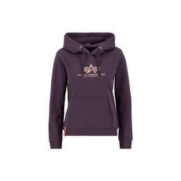 Hoodie Alpha Industries "Alpha Industries Women - Hoodies New Basic Hoodie Women" Gr. L, lila (plum), Damen, Obermaterial: 80% Baumwolle, 20% Polyester, Sweatshirts