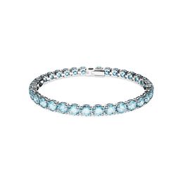 Tennisarmband Swarovski "Matrix, 5648934, 5693927, 5648936, 5657665, 5648927, 5648930, 5657657" Gr. M, blau (metallfarben, blau, aquamarine), Armbänder, Damen, M, Metall, mit Swarovski Zirkonia (synth.)