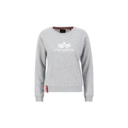 Sweater Alpha Industries "Alpha Industries Women - Sweatshirts New Basic Sweater Women" Gr. L, grau (grau heather), Damen, Obermaterial: 80% Baumwolle, 20% Polyester, Sweatshirts