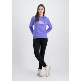 Hoodie Alpha Industries "Alpha Industries Women - Hoodies New Basic Hoodie Women" Gr. L, lila (electric violet), Damen, Obermaterial: 80% Baumwolle, 20% Polyester, Sweatshirts