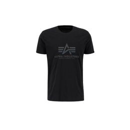 T-Shirt Alpha Industries "Alpha Industries Men - T-Shirts Basic T Rainbow Reflective" Gr. L, schwarz, Herren, Shell: 100% Cotton, Shirts