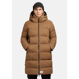 Steppmantel Khujo "Caius2-YM", Herren, Gr. L52, beige (dunkelbeige), Obermaterial: 100% Nylon, Futter: 100% Nylon, Wattierung: 100% Polyester, gerade ca. Mitte Oberschenkel, hoch geschlossener Ausschnitt, Ärmel ohne Ärmelschlitz Bündchen, Mäntel, Stylischer Herren Wintermantel mit Kapuze