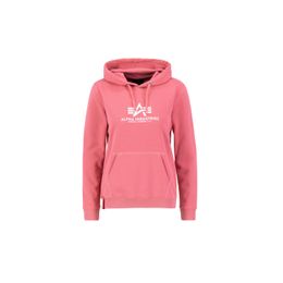 Hoodie Alpha Industries "Alpha Industries Women - Hoodies New Basic Hoodie Women" Gr. S, rot (coral rot), Damen, Obermaterial: 80% Baumwolle, 20% Polyester, Sweatshirts