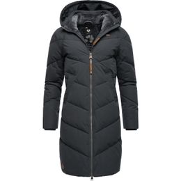 Wintermantel Ragwear "Rebelka", Damen, Gr. M (38), grau (dunkelgrau), Außenmaterial: 100% Polyester, Innenfutter: 100% Polyester, Wattierung: 100% Polyester, modisch, oversize knieumspielend, Langarm Ärmel ohne Ärmelschlitz Rippstrickbündchen, Mäntel, wasserdichter Winterparka mit abnehmbarer Kapuze