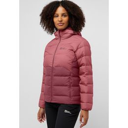 Daunenjacke Jack Wolfskin "ATHER DOWN HOODY W RDS", Damen, Gr. XXL (48), rot (rot, ochre), Oberstoff: TEXASHIELD PRO REUSED/RECYCLED DOUBLE RIP 100% Polyester, Jacken