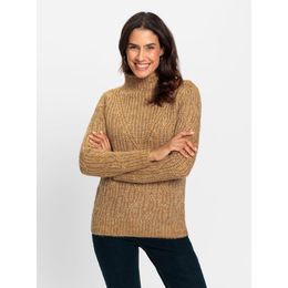 Inspirationen Damen Strickpullover "Pullover", gelb, Gr. 40, gemustert, mehrfarbig, meliert, 43% Polyester, 42% Polyacryl, 11% Polyamid, 4% Wolle,
