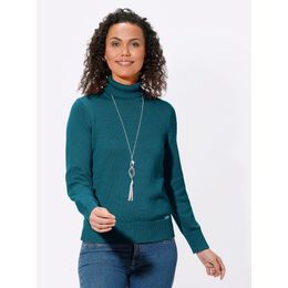 Casual Looks Damen Rollkragenpullover "Pullover", blau, Gr. 36, meliert, unifarben, 50% Baumwolle, 50% Polyacryl, Pullover