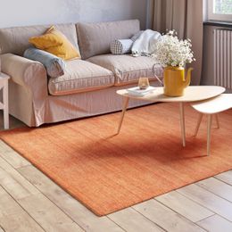 Wollteppich, B:150cm H:1,5mm L:80cm, rot, MyFlair MÖBEL & ACCESSOIRES, Wolle, Teppiche, "Isra", Kurzflor, Handweb Teppich, meliert, reine Wolle,