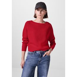 Damen Strickpullover, rot, Gr. 44, STREET ONE STUDIO, unifarben, Stoff, 30% Polyester, 29% Polyacryl, 21% Viskose, 20% Nylon, Pullover, mit